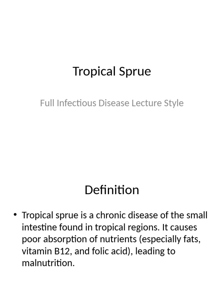 Overview of Tropical Sprue Disease | PDF