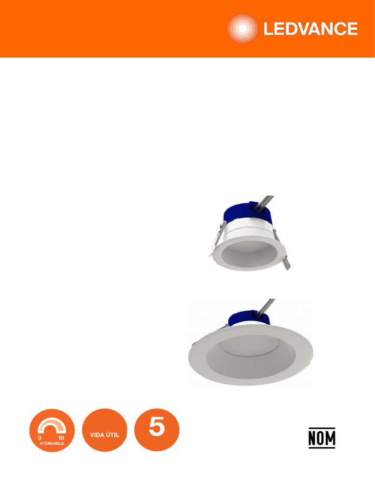 Downlight LEDVANCE 35W para Oficinas | PDF | Ligero | Encendiendo