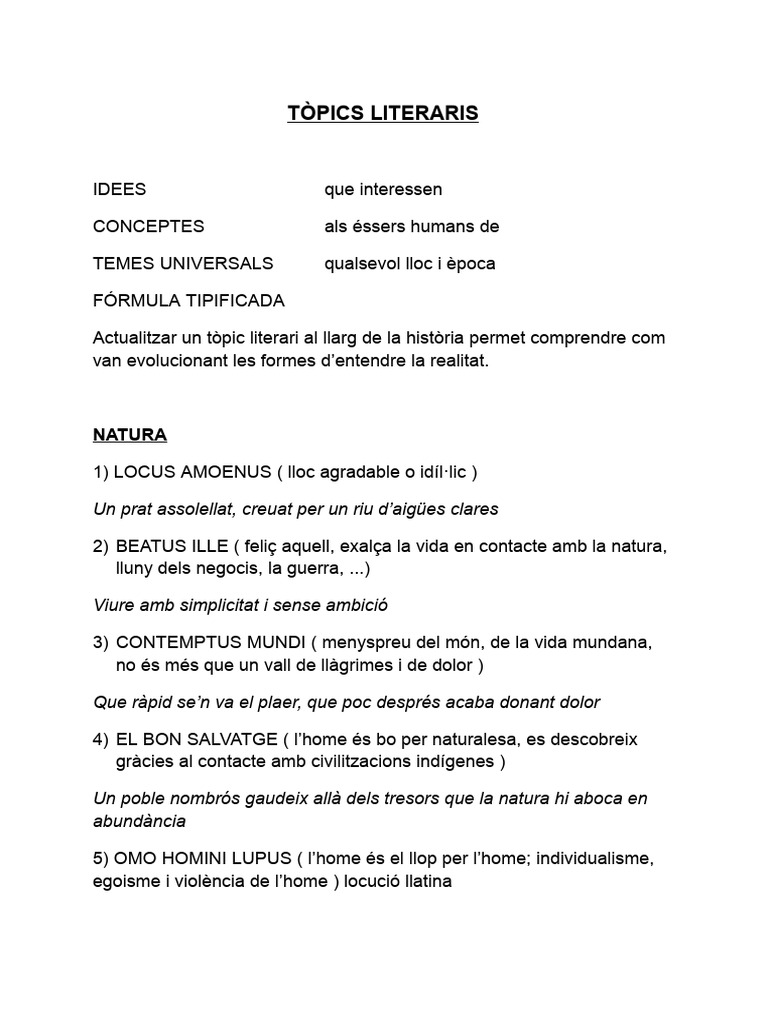 Tòpics Literaris | PDF