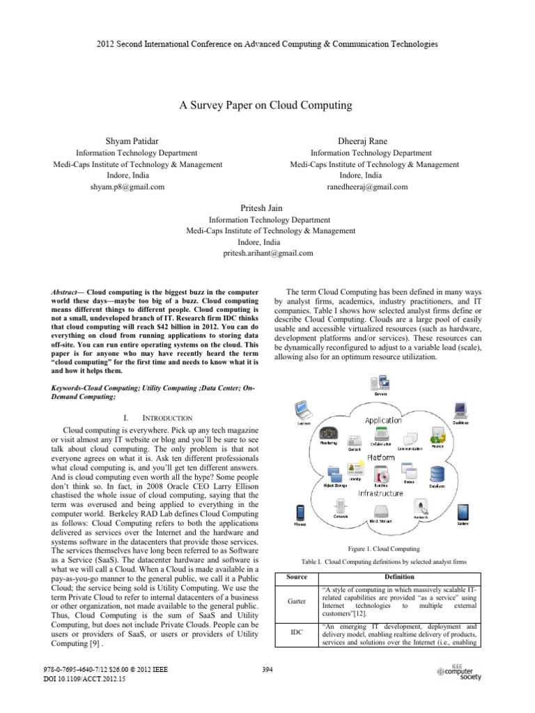 Survey of Cloud Computing Using Ad Hac | PDF | Software As A Service | Cloud Computing