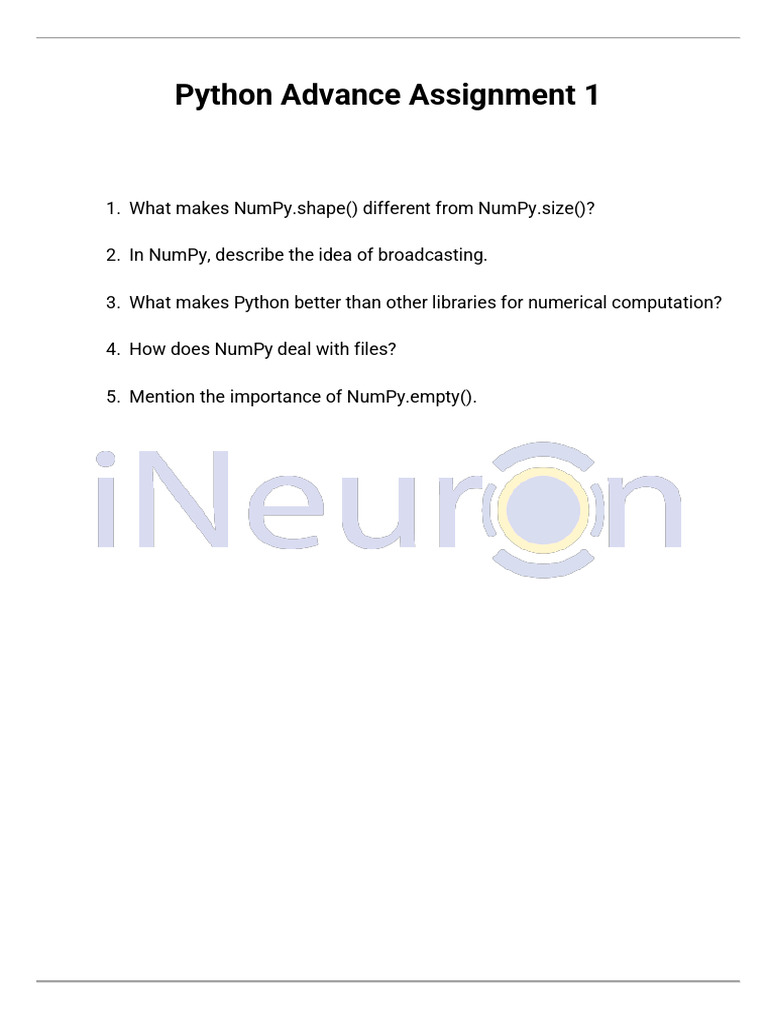 Python Advance Assignment 1 | PDF