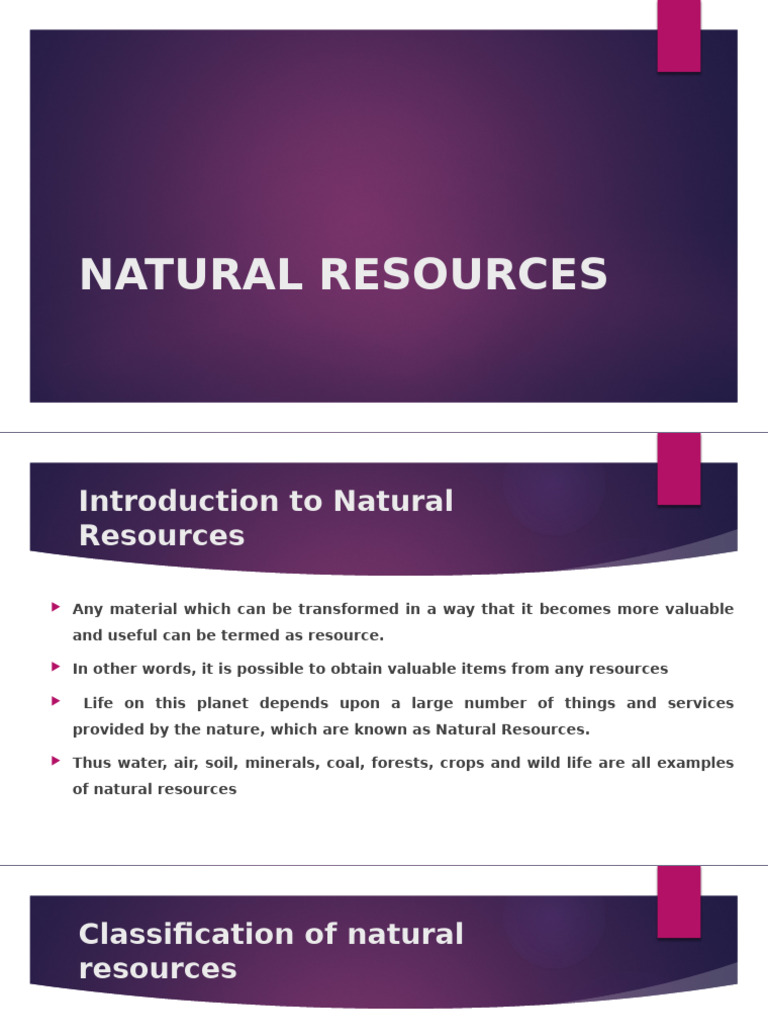 Overview of Natural Resources and Forests | PDF | Groundwater ...