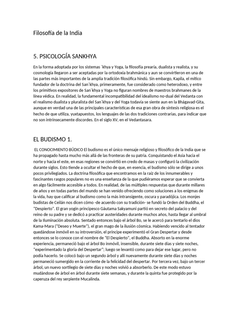 Filosofía de La India | PDF | Filosofía india