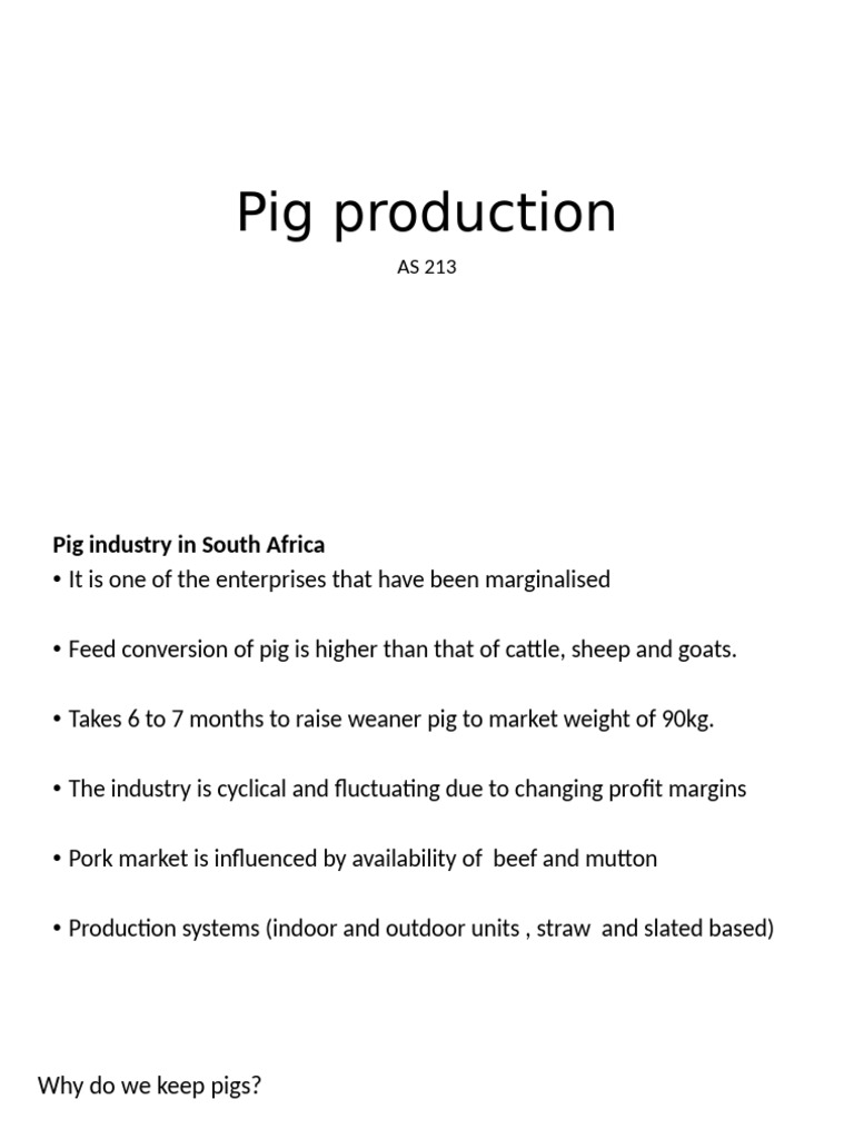 Pig Production Lecture | PDF | Pig