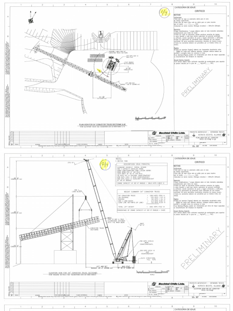 Preliminary Lift Plan 54 in Conveyor Truss | PDF