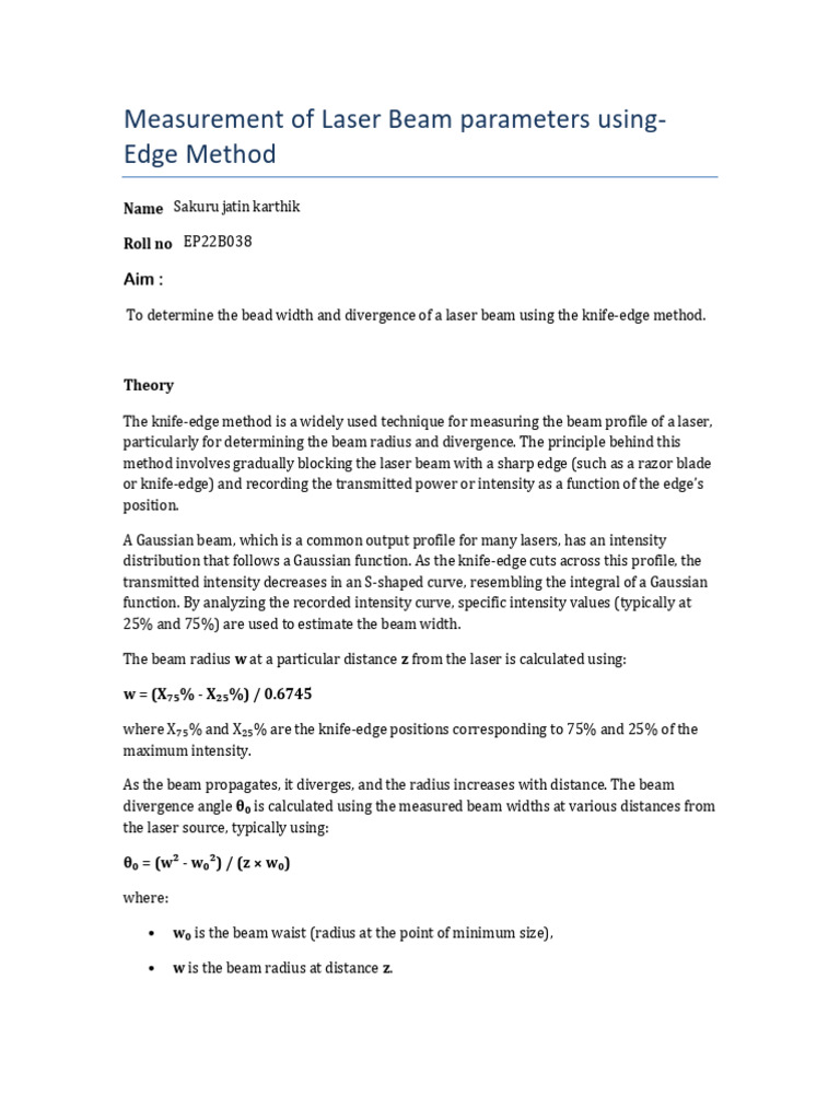 Laser-Beam Parameters 039 | PDF | Electromagnetic Radiation | Applied ...