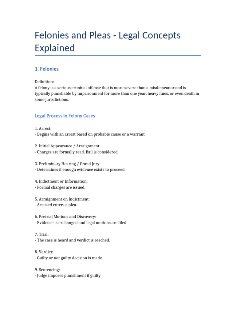 Felonies and Pleas | PDF