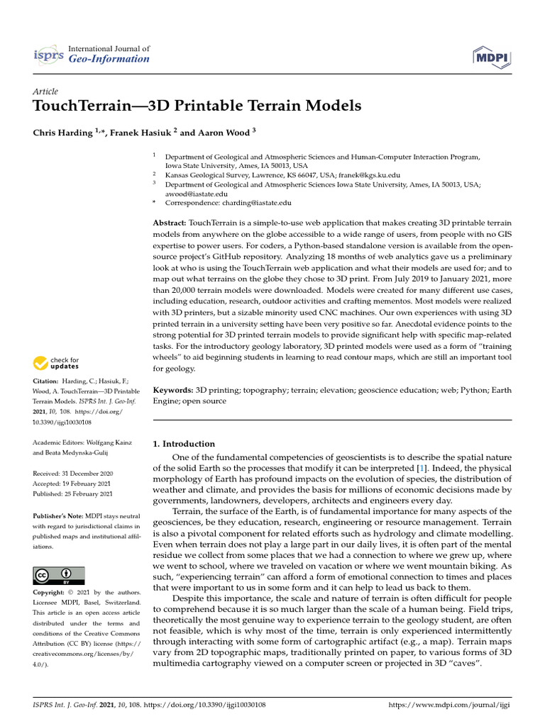 3D Printable Terrain Models | PDF | 3 D Computer Graphics | Earth Sciences