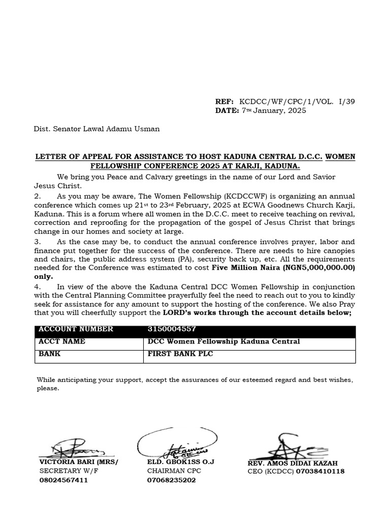 Dist. Senator Lawal Adamu Usman | PDF