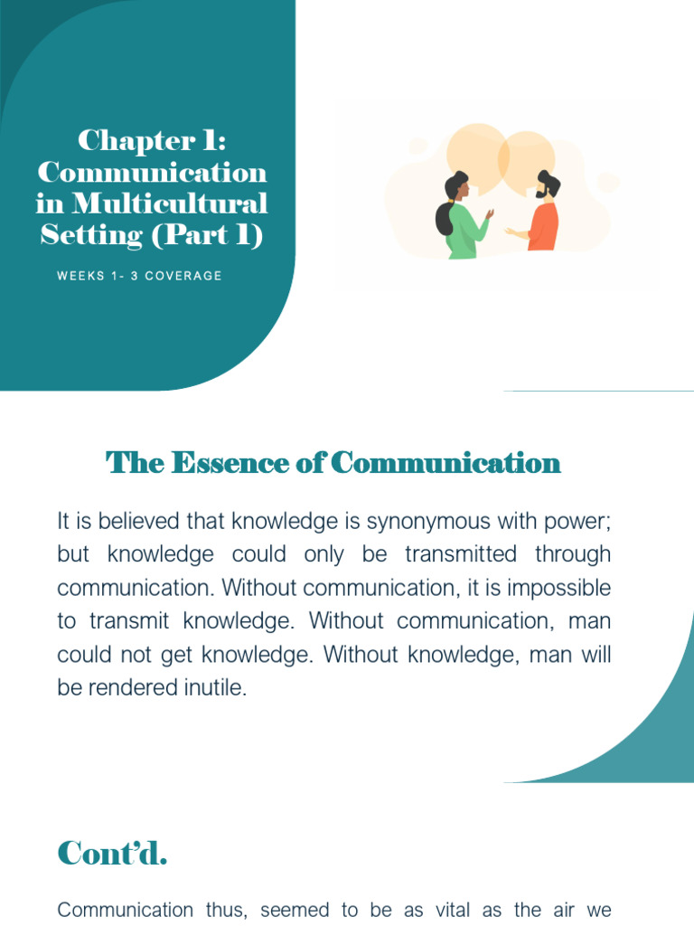 Chapter 1 Communication in Multicultral Setting | PDF | Communication | Nonverbal Communication