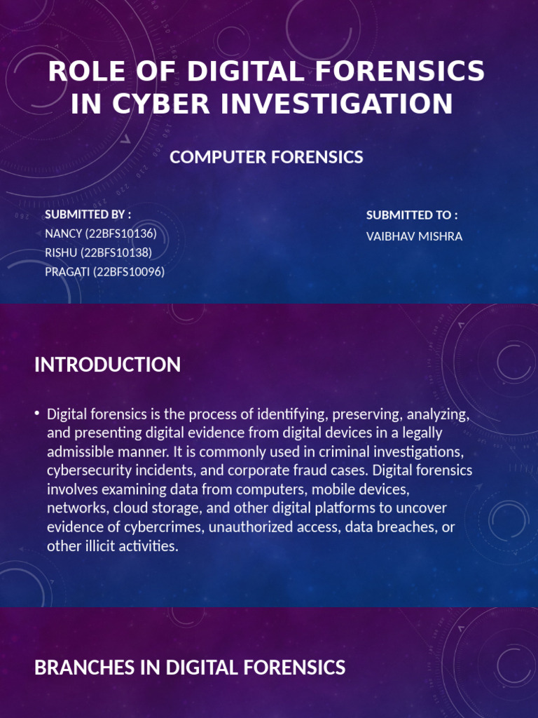 Role of Digital Forensics in Cyber Investigation | PDF | Digital Forensics | Computer Forensics