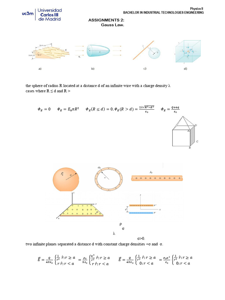 Assignments 2 - Gauss S Law | PDF | Sphere | Electric Field