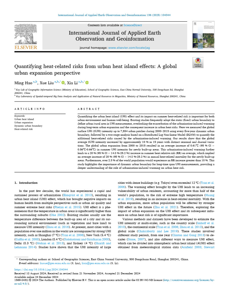 Quantifying Heat-Related Risks From Urban Heat Island Effects - A ...