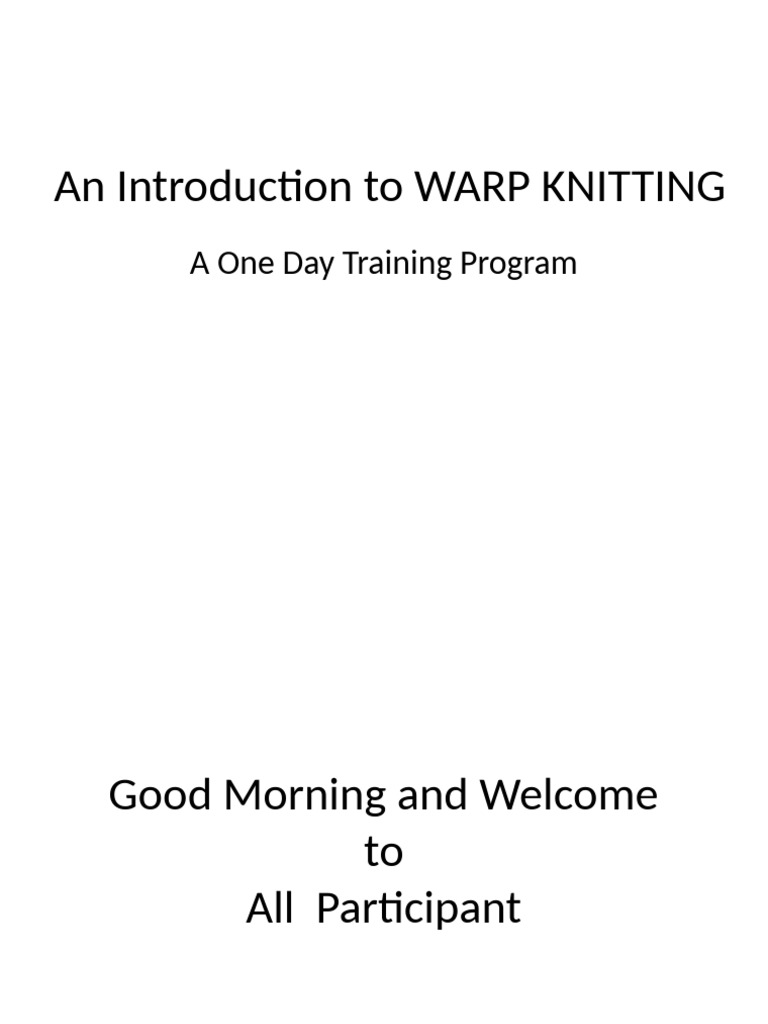 Introduction To Warp Knitting | PDF | Knitting | Basic Knitted Fabrics
