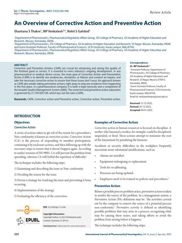 IntJPharmInvestigation 13 2 224 | PDF | Quality | Systems Thinking