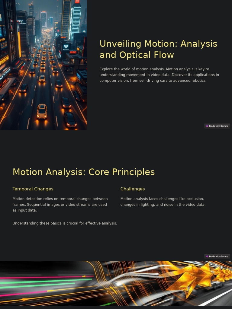 Unveiling Motion Analysis and Optical Flow | PDF | Artificial Intelligence | Intelligence (AI ...