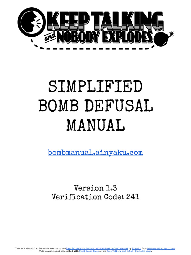 Simplified Bomb Defusal Manual | PDF