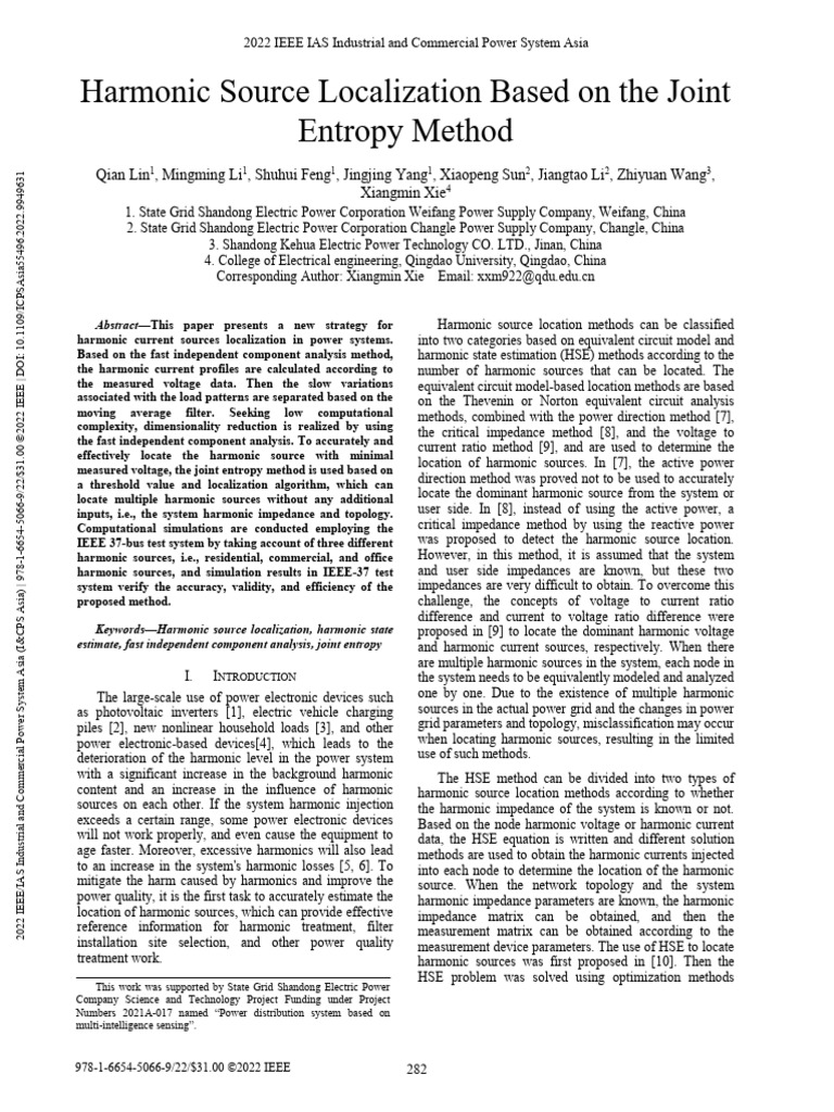 Harmonic Source Localization Based On The Joint Entropy Method 2022 | PDF | Matrix (Mathematics ...