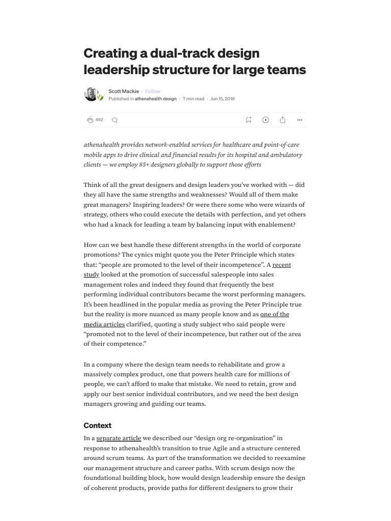 Creating a dual-track design leadership structure for large teams | by ...