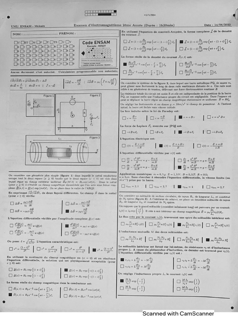 Exam Electomag 2021-2022 | PDF