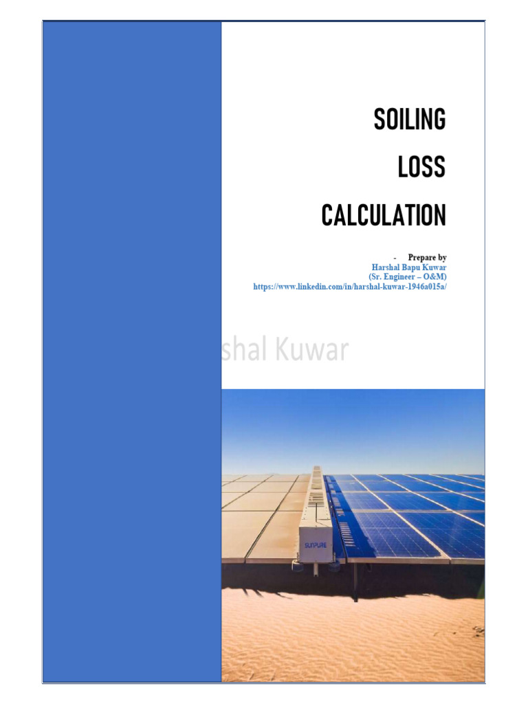 Soiling Loss Calculation | PDF | Photovoltaics | Sustainable Technologies