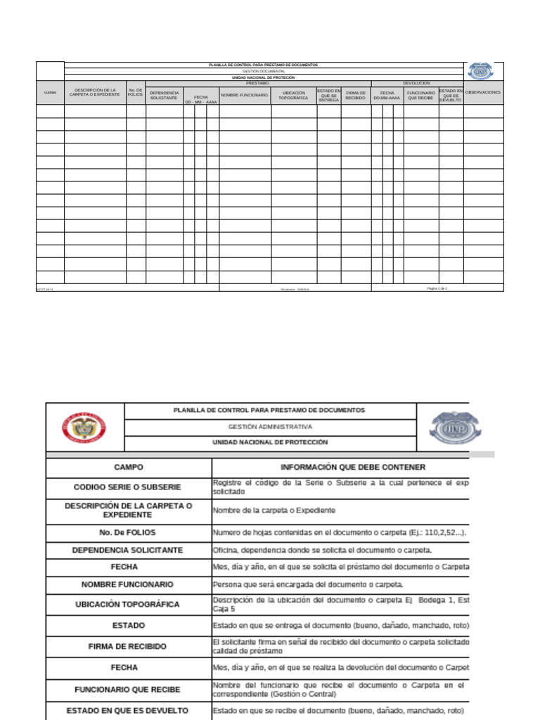 Gdt Ft 16 v1 Formato Planilla de Control Para Prestamo de Documentos | PDF
