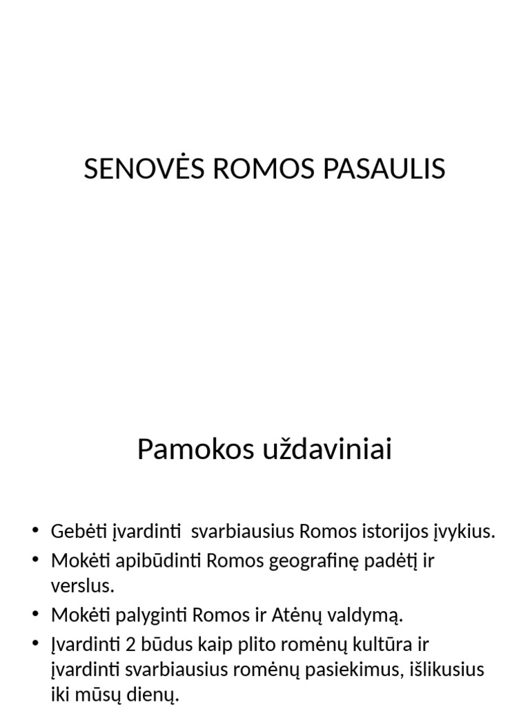 Senoves Romos Pasaulis | PDF