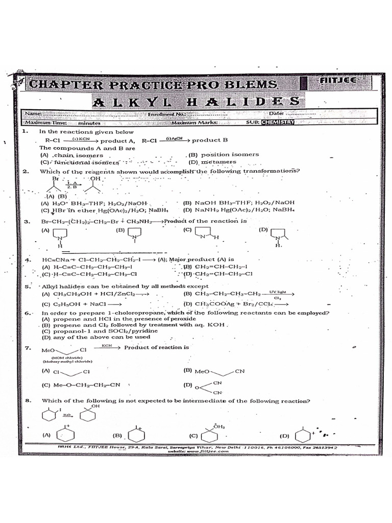 CPP Alkyl Halides | PDF