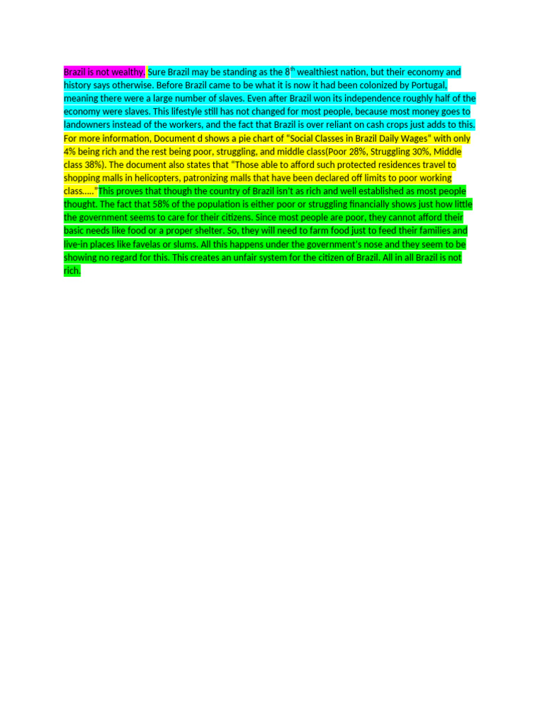 Brazil Wealth DBQ | PDF