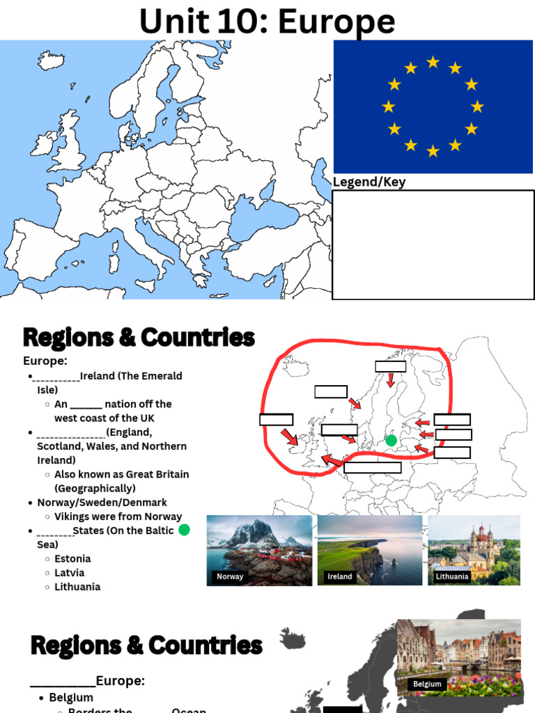 Europe Guided Notes Updated | PDF | Europe | Oceans