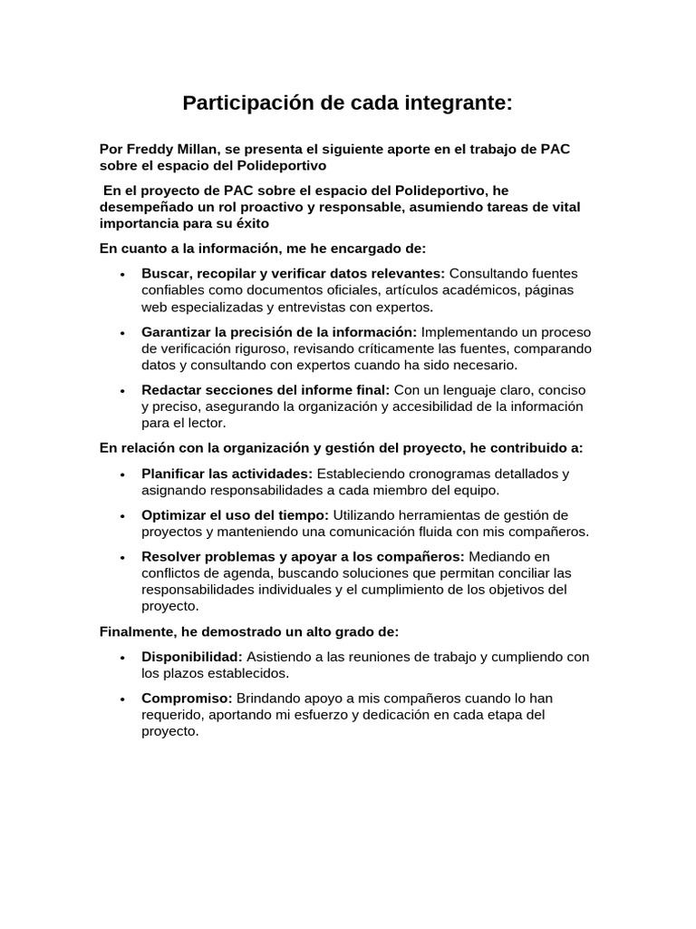 Participación de Cada Integrante Vol2 Samin | PDF | Aprendizaje