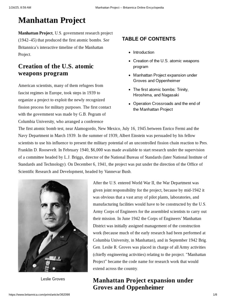 Manhattan Project Overview and Impact | PDF | Manhattan Project ...