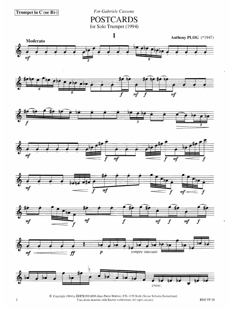 Plog, Anthony (Solus) - 00 - Solo Trumpet | PDF