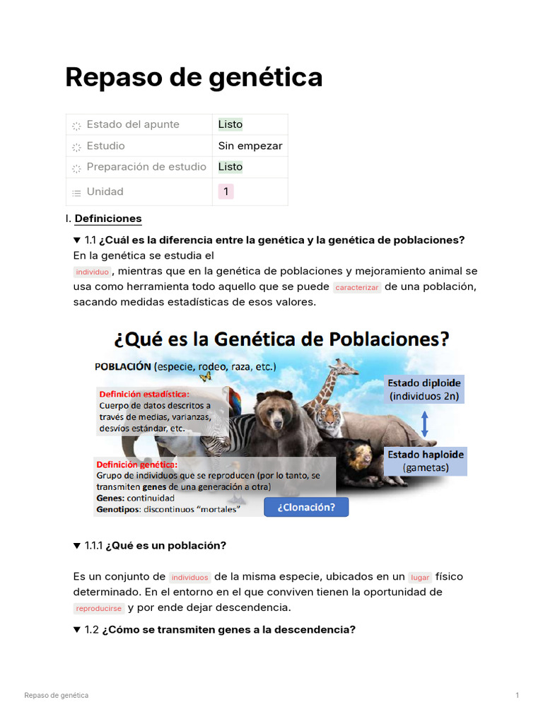 Repaso de Genética | PDF | Genotipo | Alelo