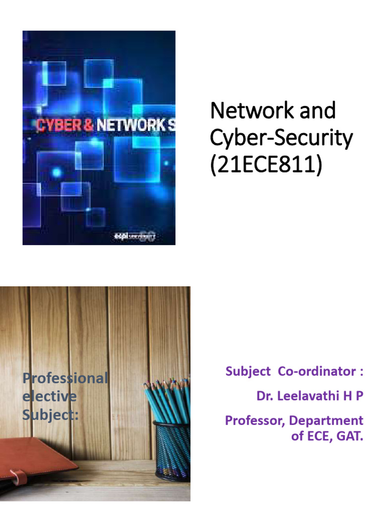 NCS - 21ECE811 - Module 1 - PPT | PDF | Cryptanalysis | Cryptography