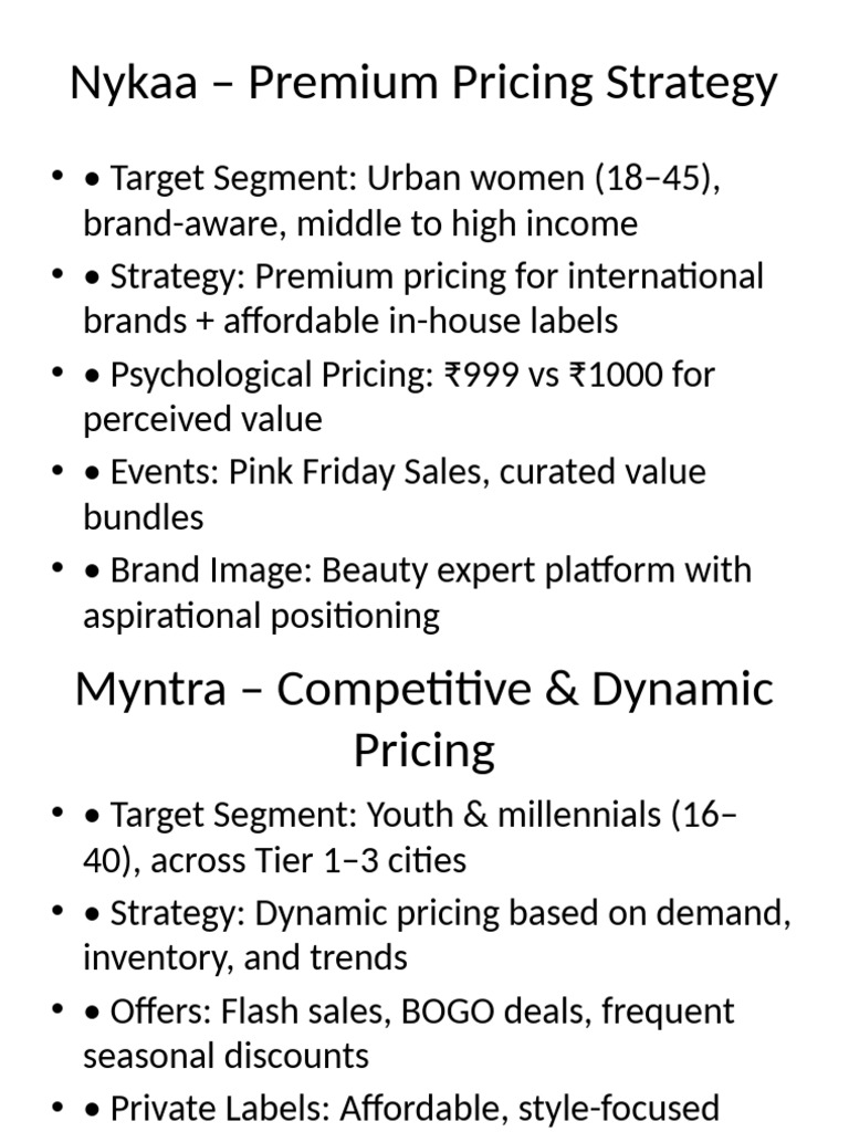 Nykaa Vs Myntra Pricing Strategy | PDF