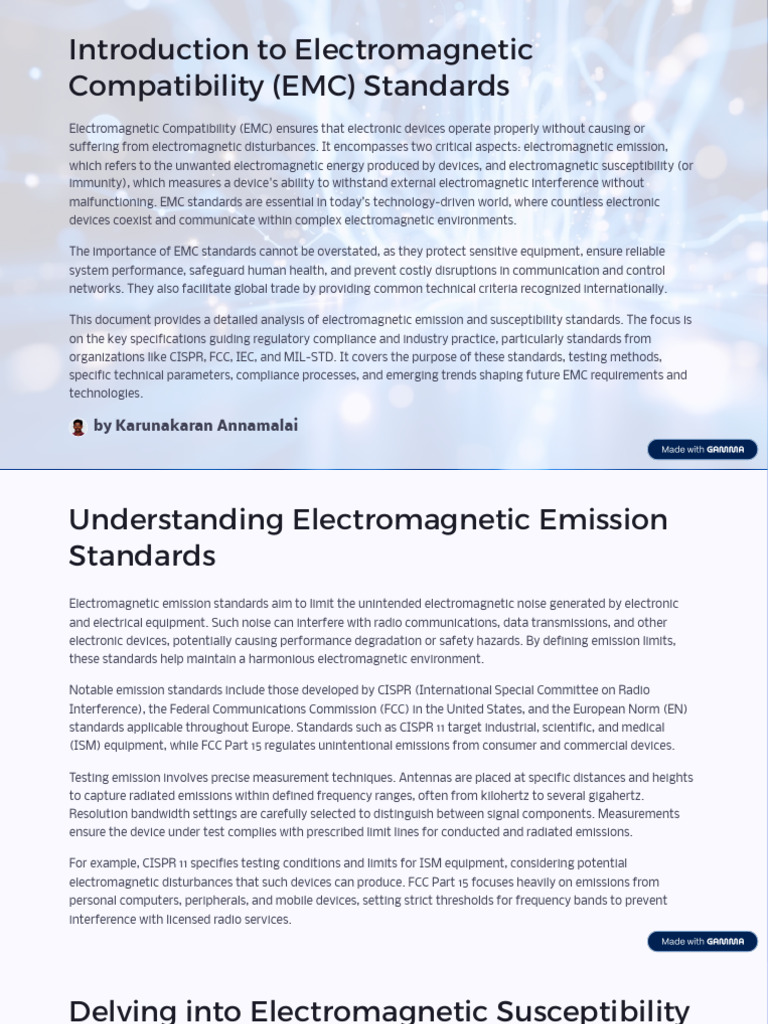 Introduction To Electromagnetic Compatibility (EMC) Standards | PDF | Electromagnetic ...