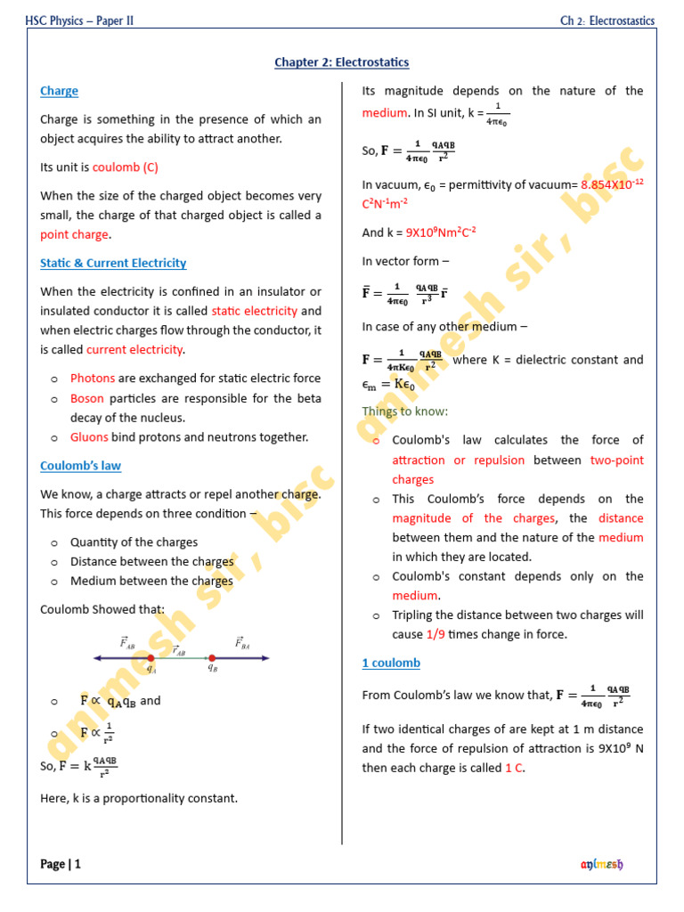 Understanding Electrostatics in Physics | PDF | Capacitor | Capacitance