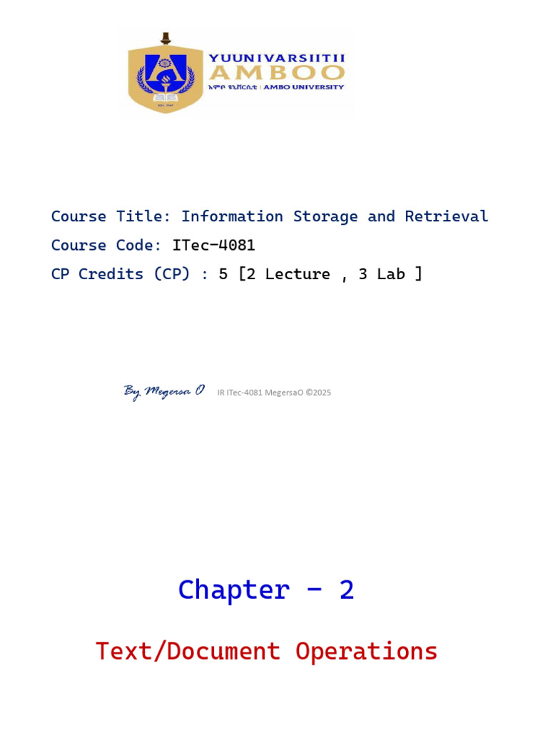 Chapter - 2 Text Operation (Lecture 2.1) | PDF | Search Engine Indexing | Morphology (Linguistics)