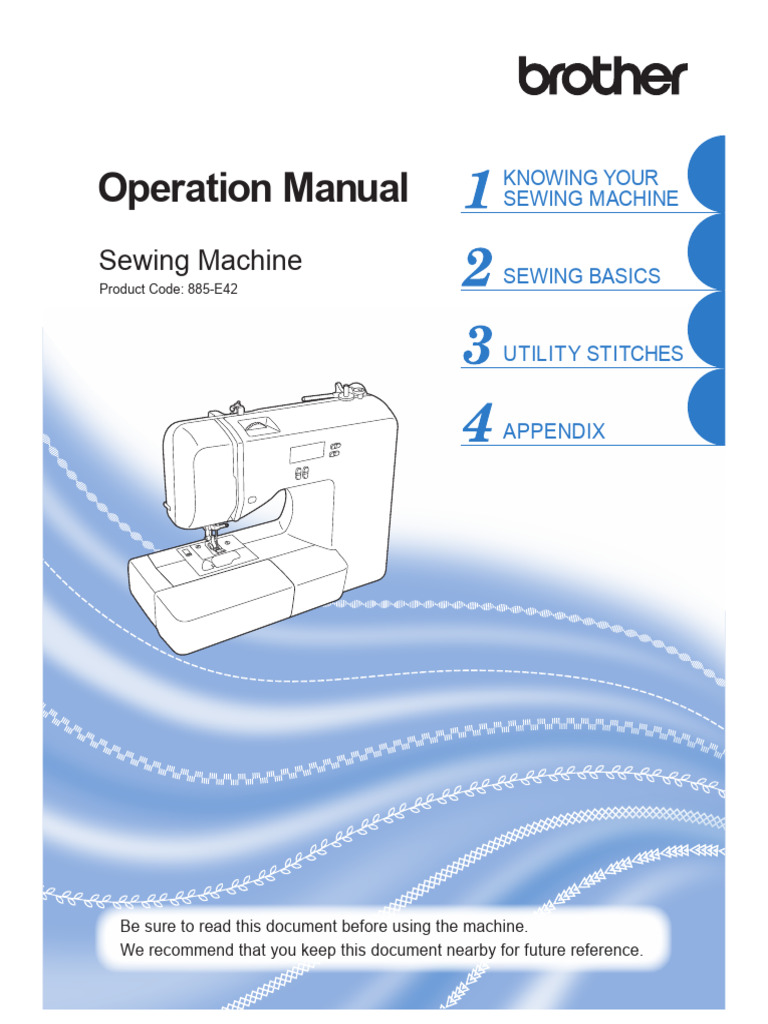 Brother 885-E42 | PDF | Sewing Machine | Sewing