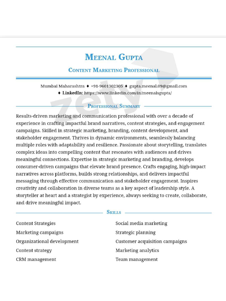 Meenal Gupta - Resume | PDF