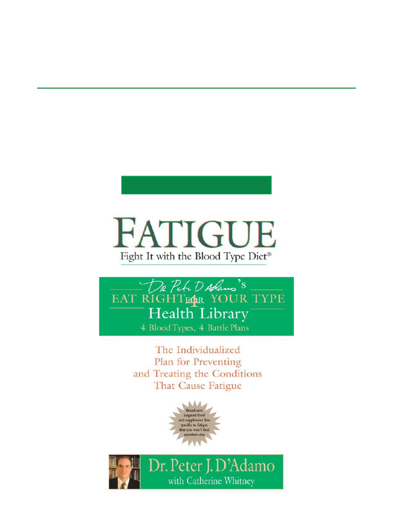 Blood Type Diet for Fatigue Relief | PDF | Diet (Nutrition) | Diet ...