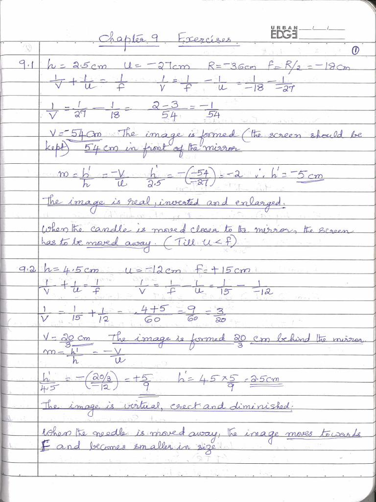 Numericals Chapter 9 (new) | PDF