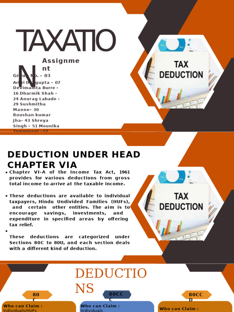 Income Tax Deductions Under Chapter VI-A | PDF | Tax Deduction | Payments