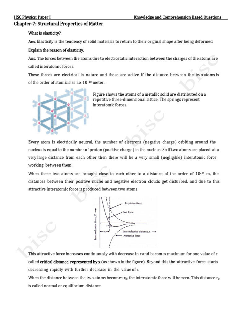 Chapter 7 - Structural Properties of Matter | PDF | Young's Modulus | Viscosity