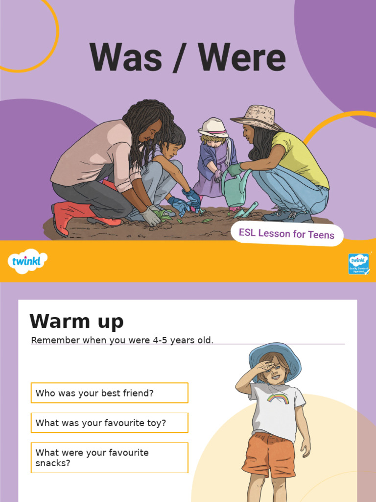 T 1727635528 Esl Was Were Grammar Lesson Teens A2 - Ver - 3 | PDF ...