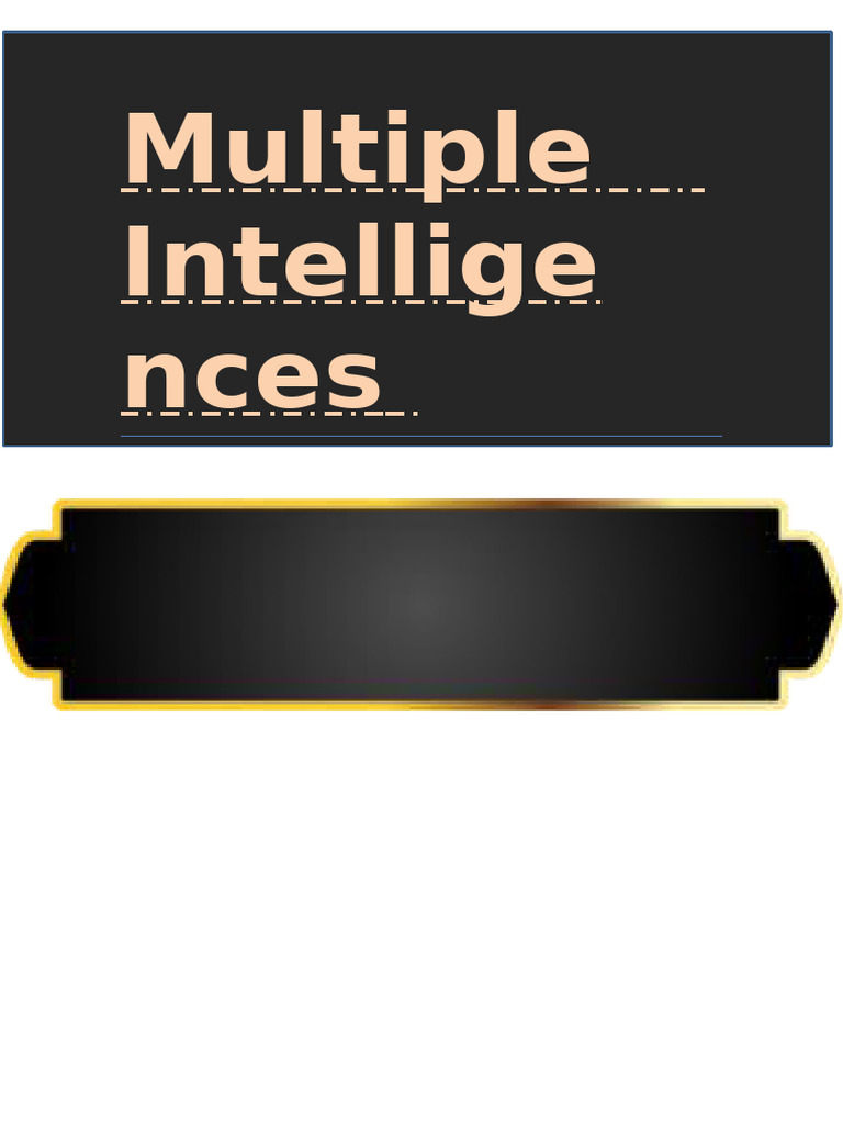 Multiple Intellige Nces | PDF