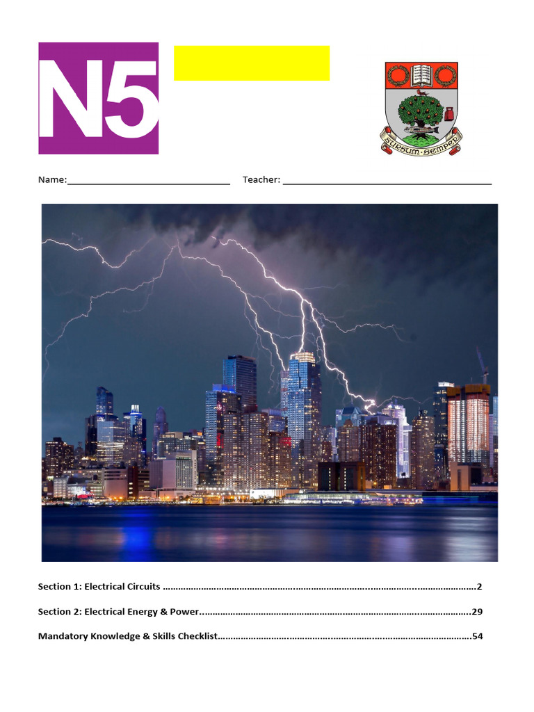 National 5 Physics: Electricity Guide | PDF | Series And Parallel ...