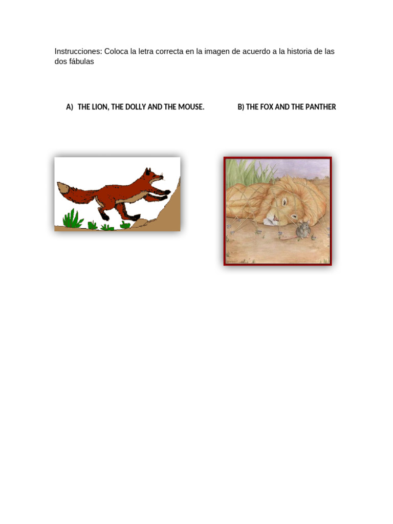 Actividades de Fabulas | PDF