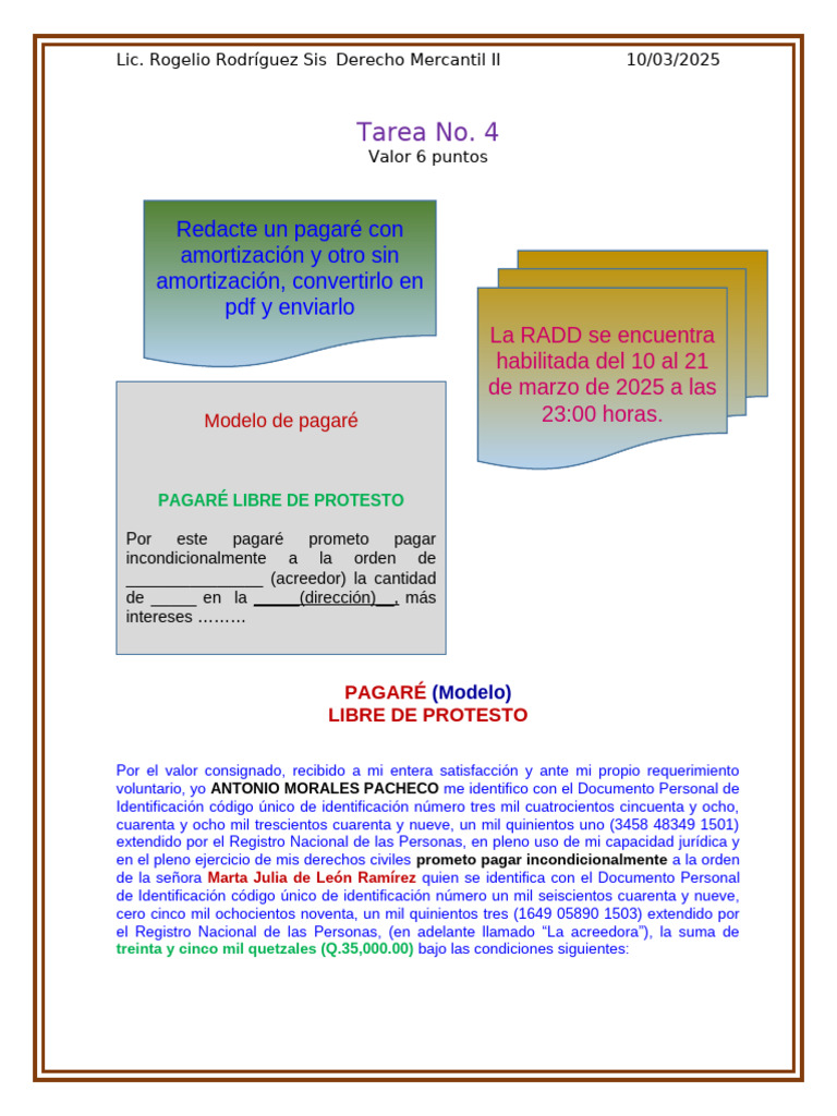 Tarea No. 4, Valor 6 Puntos | PDF